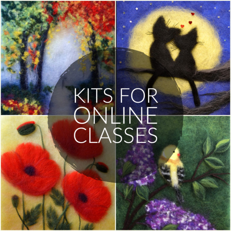 Kits For Online Workshops | Wool Paintings by Oksana Ball