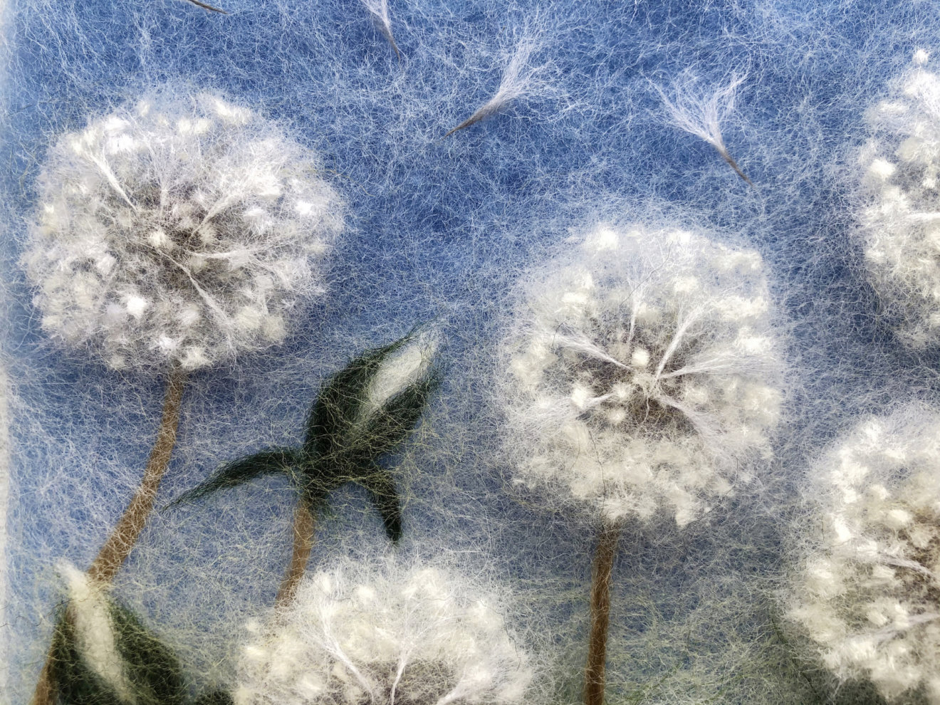 Wool Painting "Dandelions" by Oksana Ball